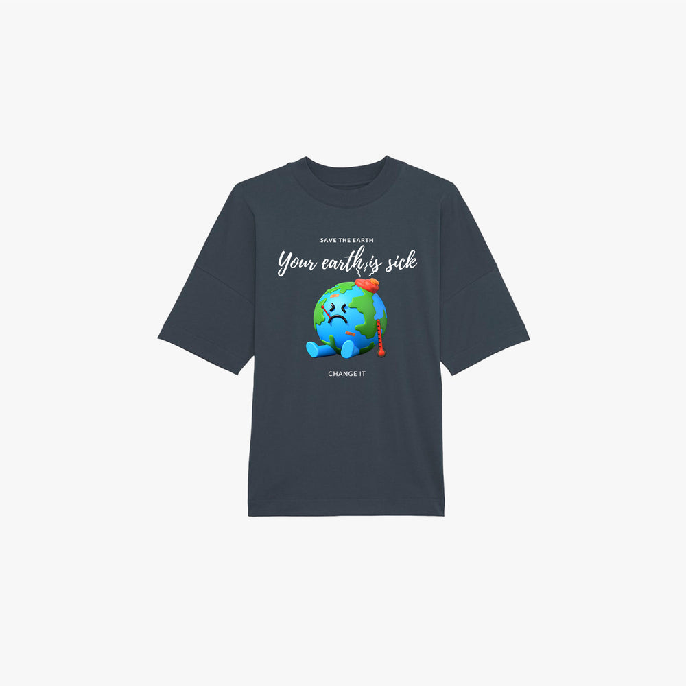 'YOUR EARTH IS SICK' - Organic Oversize Shirt | MOOD/WORLD 🌍